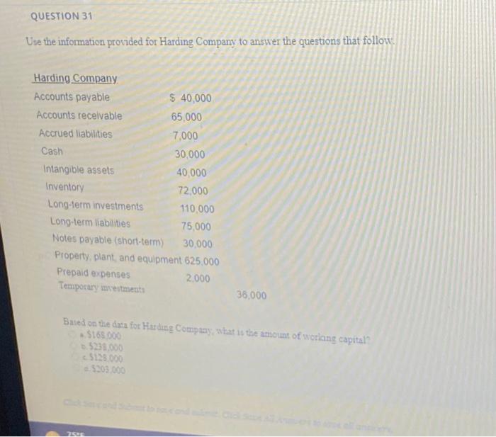 Solved Use the information provided for Harding Company to | Chegg.com