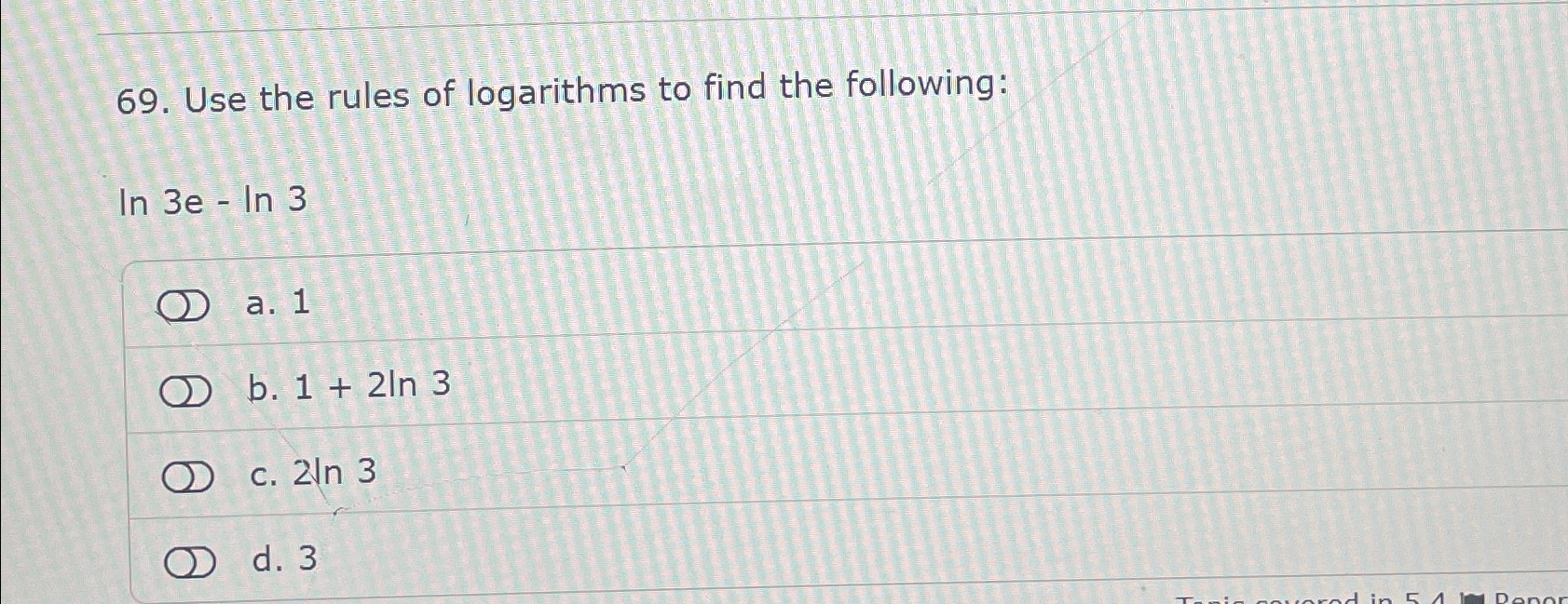 Solved Use the rules of logarithms to find the | Chegg.com