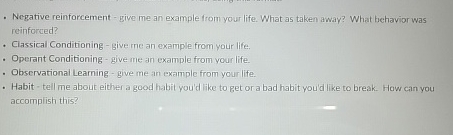 Solved Negative reinforcement - ﻿give me an example from | Chegg.com