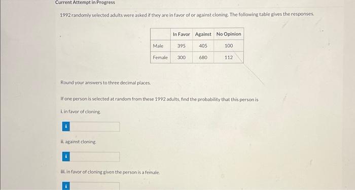 Current Attempt in Progress 1992 randomly selected | Chegg.com