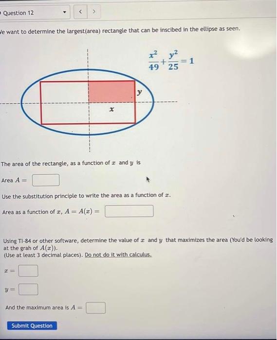 Solved le want to determine the largest(area) rectangle that | Chegg.com
