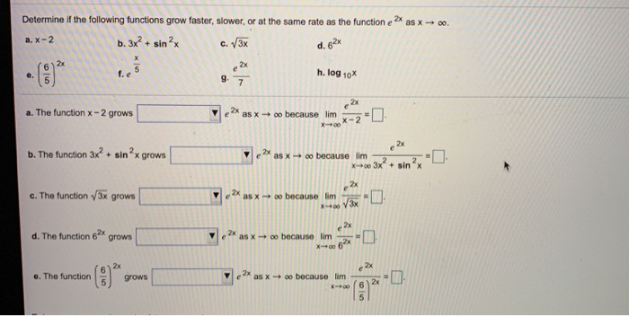 Solved Determine if the following functions grow faster, | Chegg.com