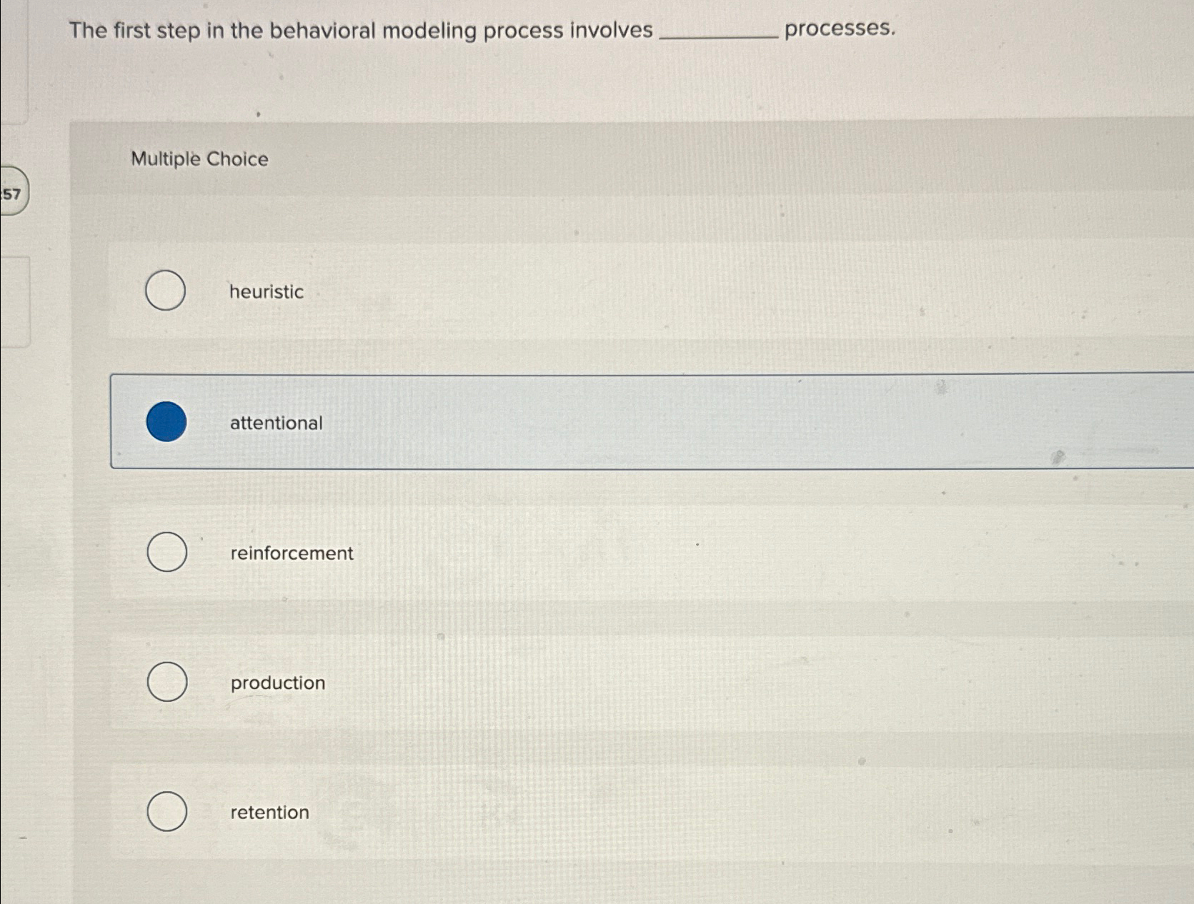 Solved The first step in the behavioral modeling process | Chegg.com