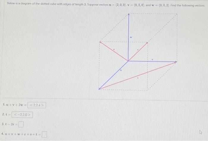 Solved Below is a diagram of the dotted cube with edges of | Chegg.com