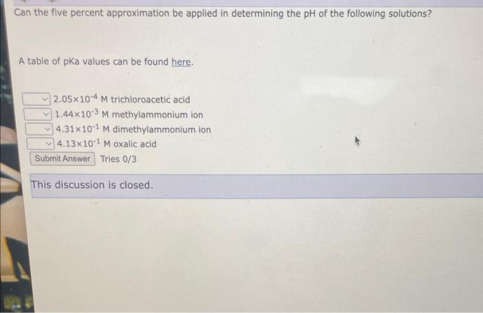 Solved Can the five percent approximation be applied in | Chegg.com
