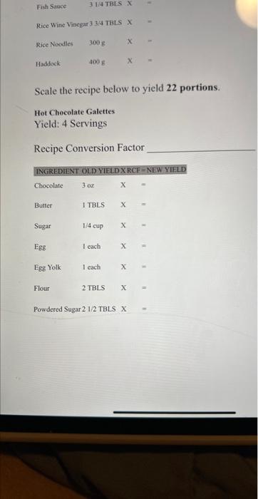 Solved Scale the recipe below to yield 39 portions. Becf | Chegg.com