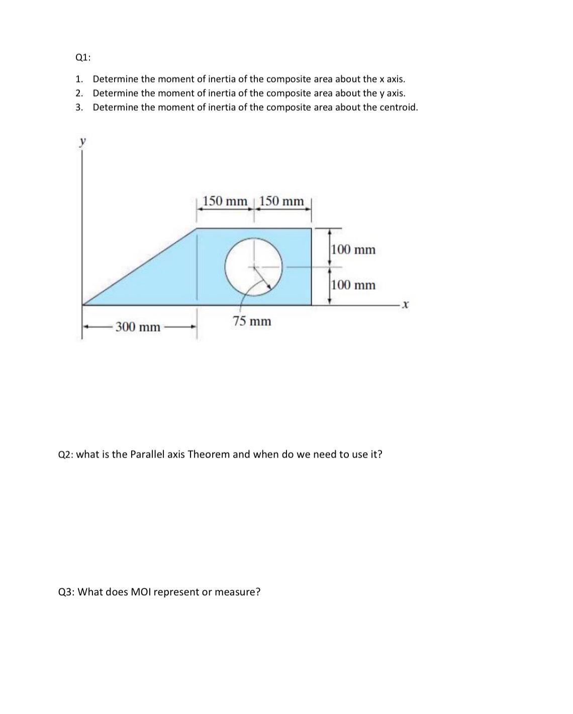 Solved Q1:Determine the moment of inertia of the composite | Chegg.com