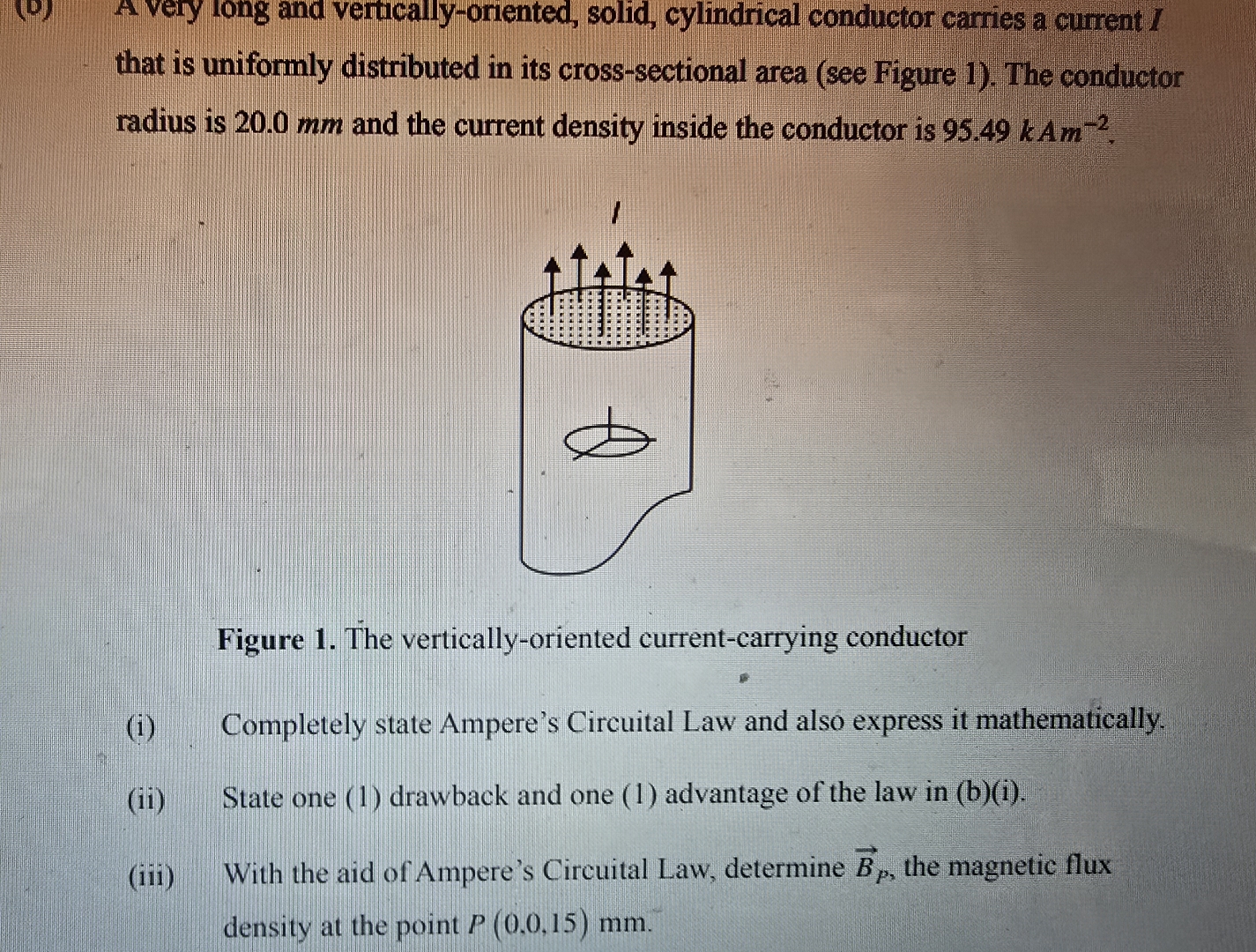 Solved (0) ﻿A very iong and vertically-oriented, solid, | Chegg.com
