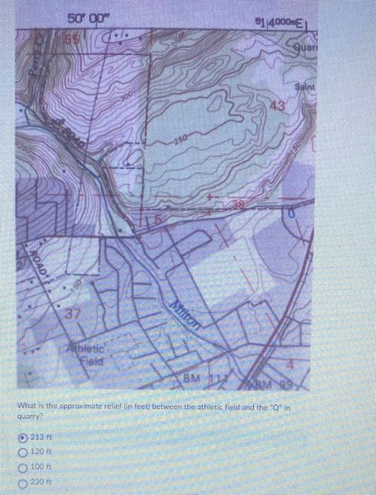 Solved The map scale for this mop is 1:24.000. Using the | Chegg.com