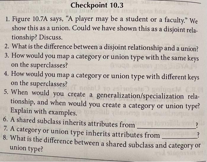Solved 1. What is a specialization? Give an example of a | Chegg.com
