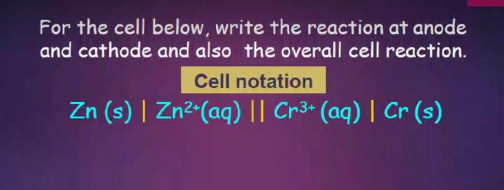 Solved For the cell below, write the reaction at anode and | Chegg.com