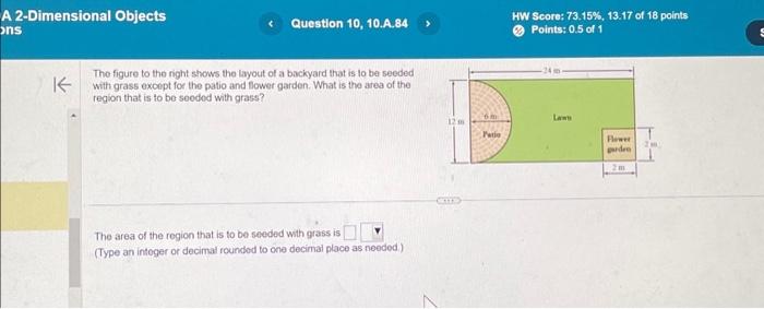 Solved A 2-Dimensional Objects ons K Question 10, 10.A.84 | Chegg.com