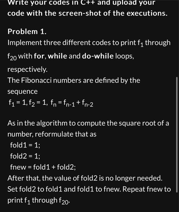 Solved Write your codes in C++ and upload your code with the | Chegg.com