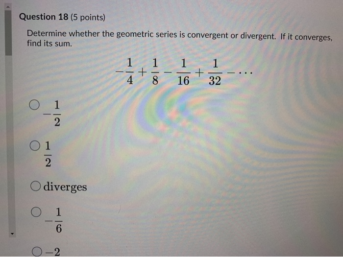 Solved Question 18 (5 points) Determine whether the | Chegg.com