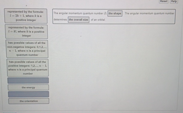 Solved represented by the formula:l=2k+1, ﻿where k ﻿is | Chegg.com