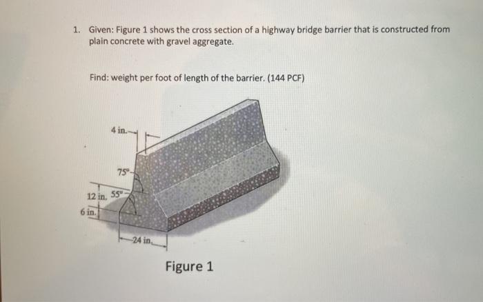 Solved 1. Given: Figure 1 shows the cross section of a | Chegg.com