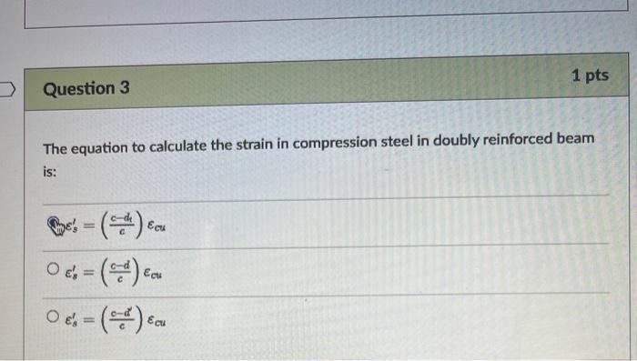 Solved The equation to calculate the strain in compression | Chegg.com