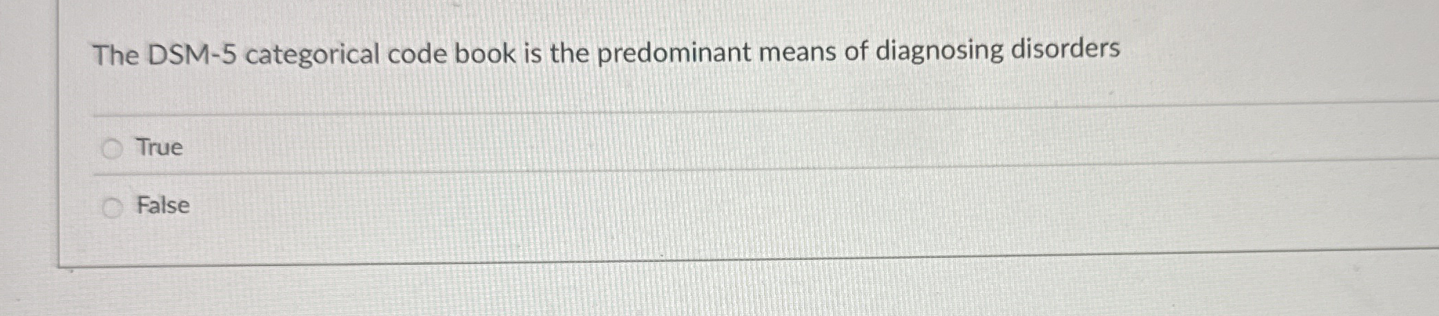 Solved The DSM-5 ﻿categorical code book is the predominant | Chegg.com