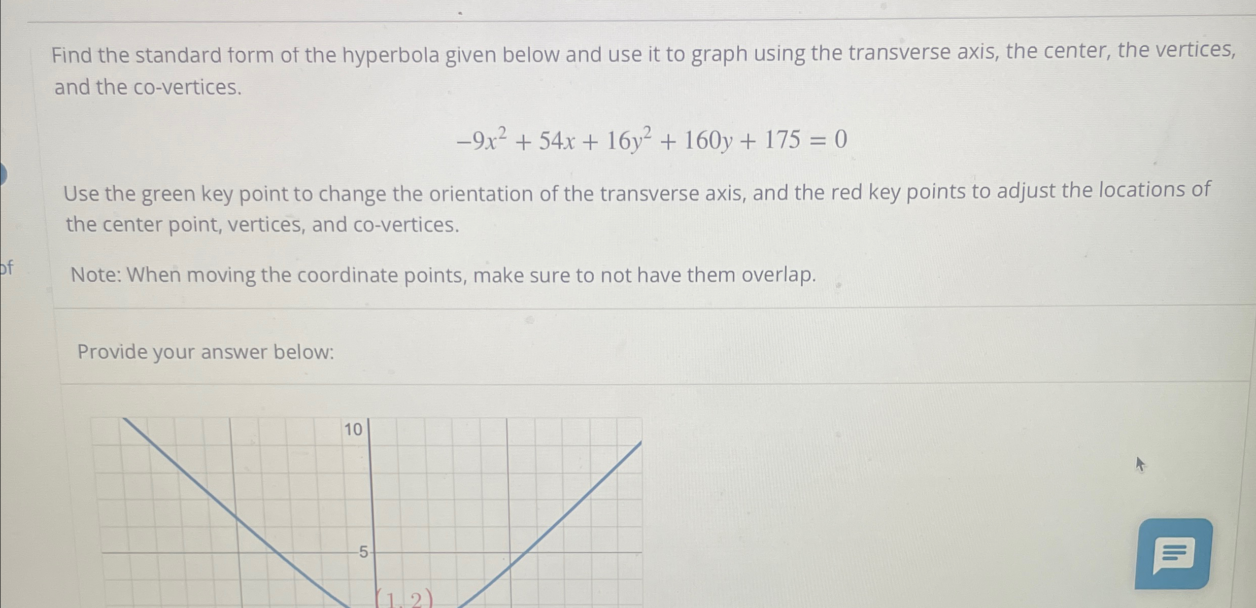 Solved Find the standard form of the hyperbola given below | Chegg.com