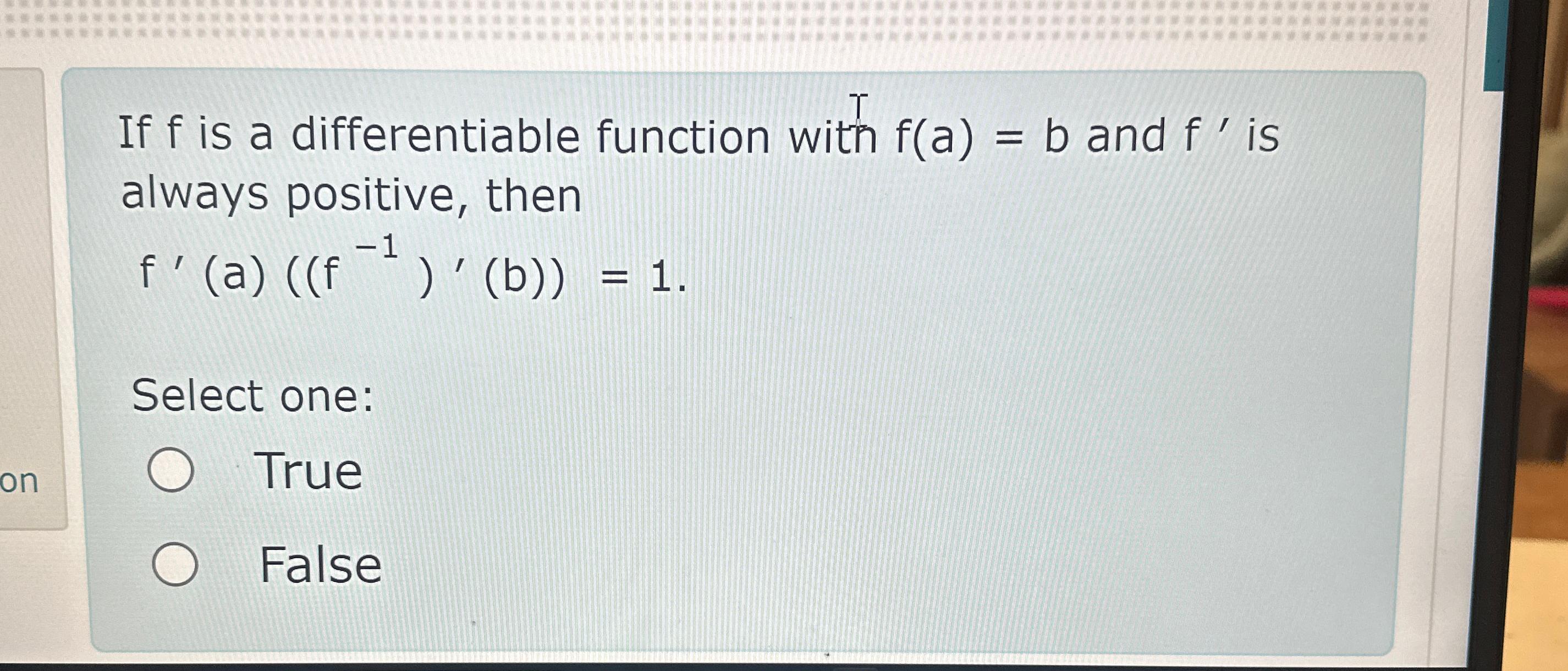 Solved If f ﻿is a differentiable function with f(a)=b ﻿and | Chegg.com