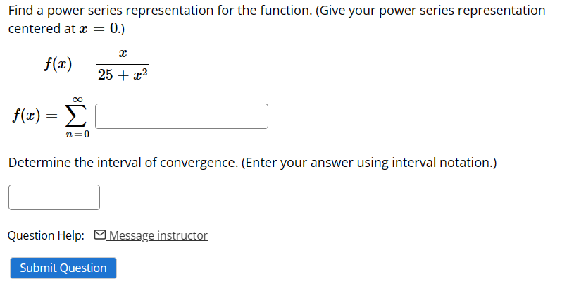 Solved Find a power series representation for the function. | Chegg.com
