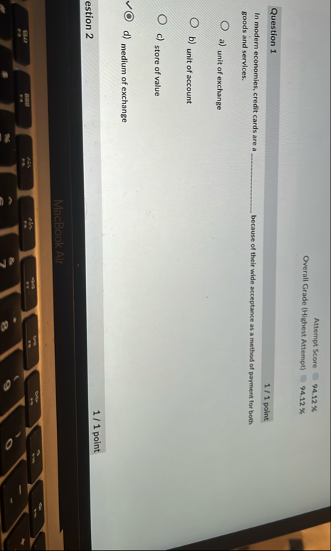 Solved Attempt Score 94.12%Overall Grade (Highest | Chegg.com