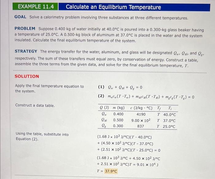 Solved GOAL Solve a calorimetry problem involving three | Chegg.com