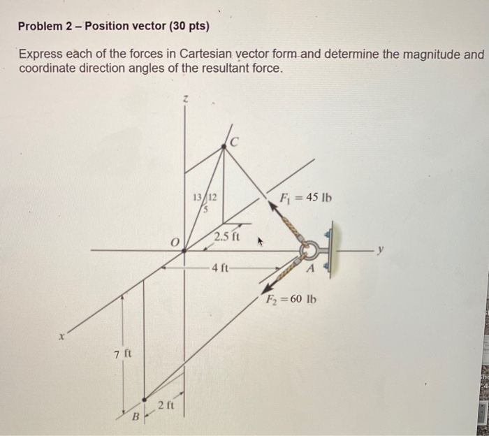 Solved Problem 2 - Position vector (30 pts) Express each of | Chegg.com