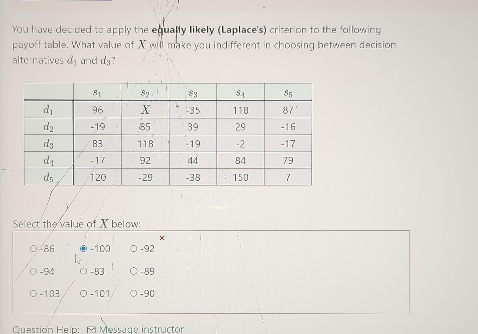Solved You have decided to apply the equally likely | Chegg.com