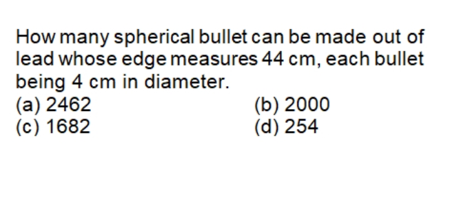 Solved How many spherical bullet can be made out of lead | Chegg.com