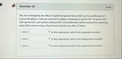 Solved Question 186 ﻿ptsYou are investigating the effect of | Chegg.com