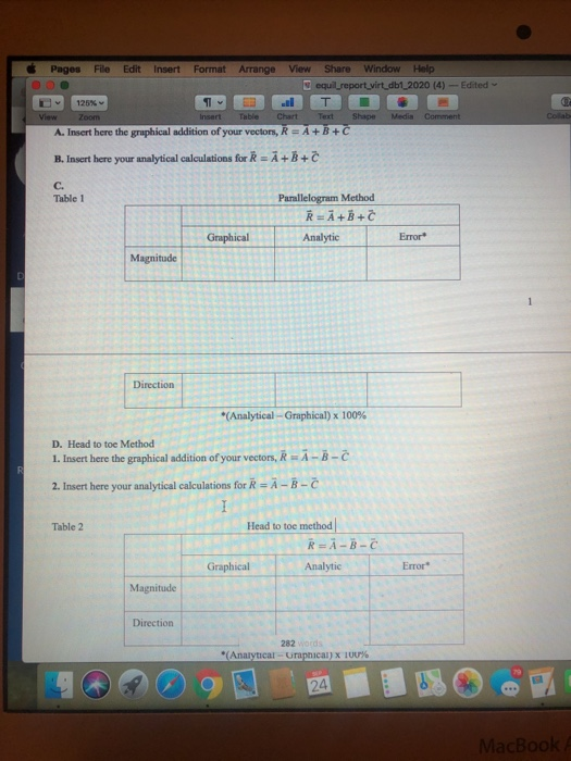 Solved Table one is Parallelogram Method. (adding | Chegg.com