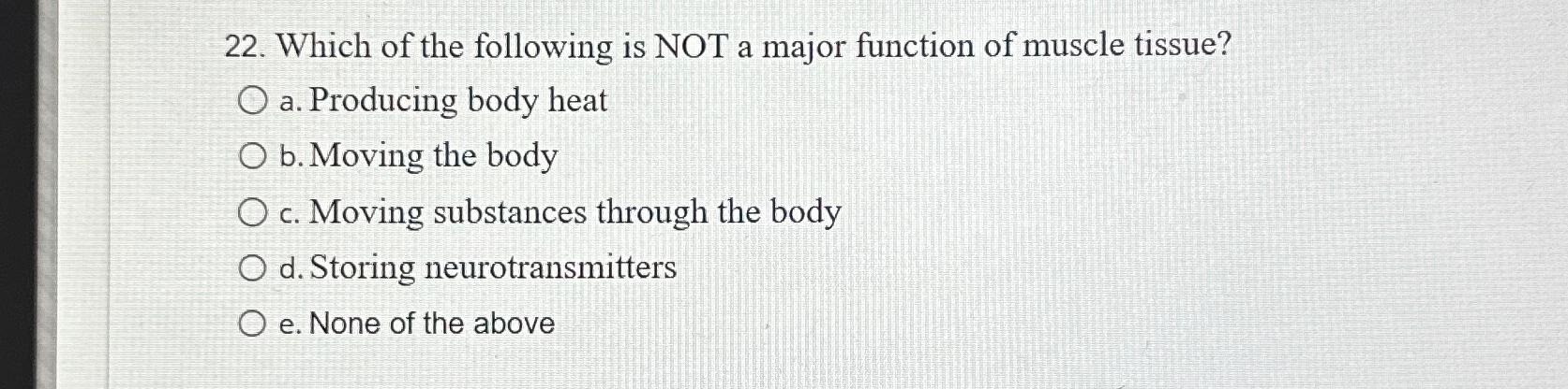 Solved Which of the following is NOT a major function of | Chegg.com