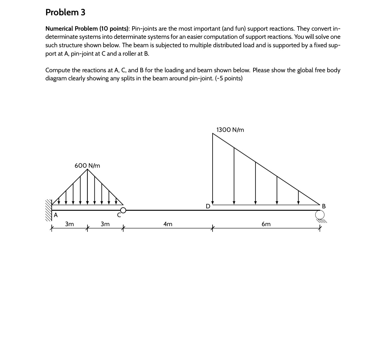 Solved Problem 3Numerical Problem (10 points): Pin-joints | Chegg.com Solved Problem 3Numerical Problem (10 points): Pin-joints | Chegg.com