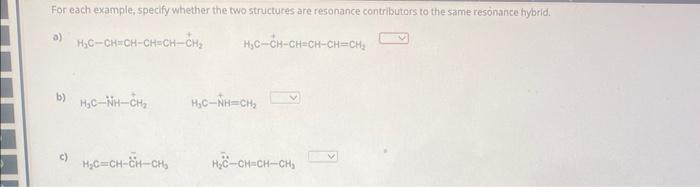 Solved For each example, specify whether the two structures | Chegg.com