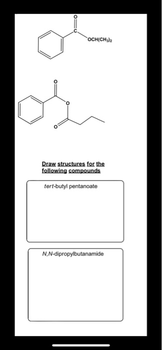 Solved OCH(CH3)2 Draw structures for the following compounds | Chegg.com