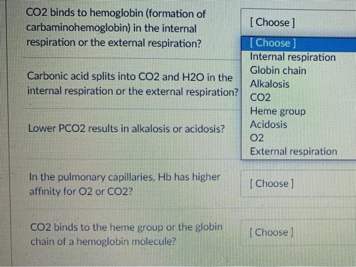 Solved CO2 binds to hemoglobin (formation of | Chegg.com