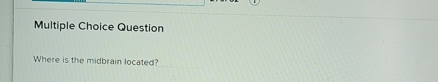 Solved Multiple Choice QuestionWhere is the midbrain | Chegg.com