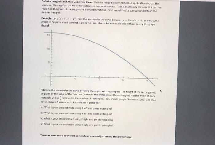 Solved Definite integrals and Area Under the Curve: Definite | Chegg.com