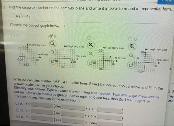 Solved 1 Plot the complex number on the complex plane and | Chegg.com
