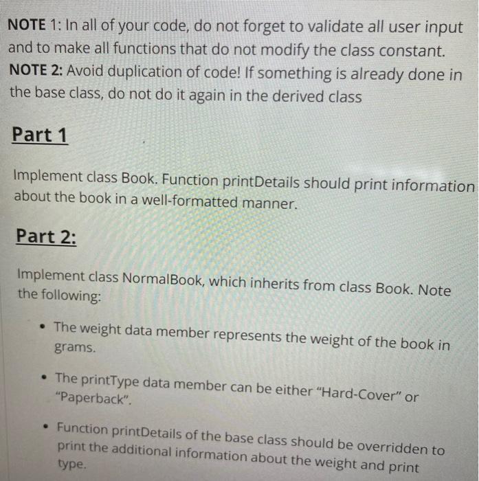 Solved Question 1: Book Class The following diagram | Chegg.com