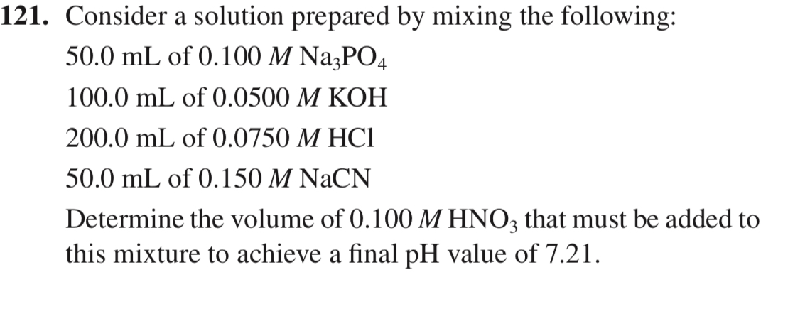 Solved Consider a solution prepared by mixing the | Chegg.com