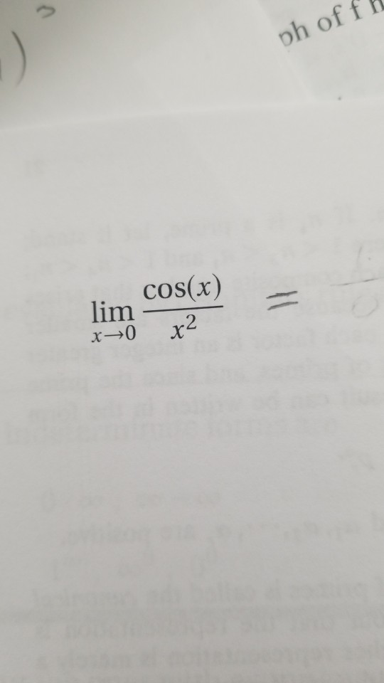 Solved lim 1- cos(x) sin(x) x>0 ph off lim cos(x) x2 = x>0 | Chegg.com