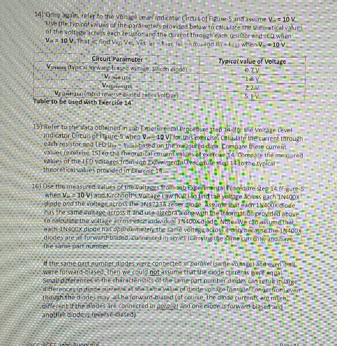 14) Once again, refer to the Voltage Level Indicator | Chegg.com