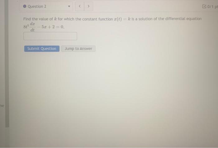 Solved Find the value of k for which the constant function | Chegg.com