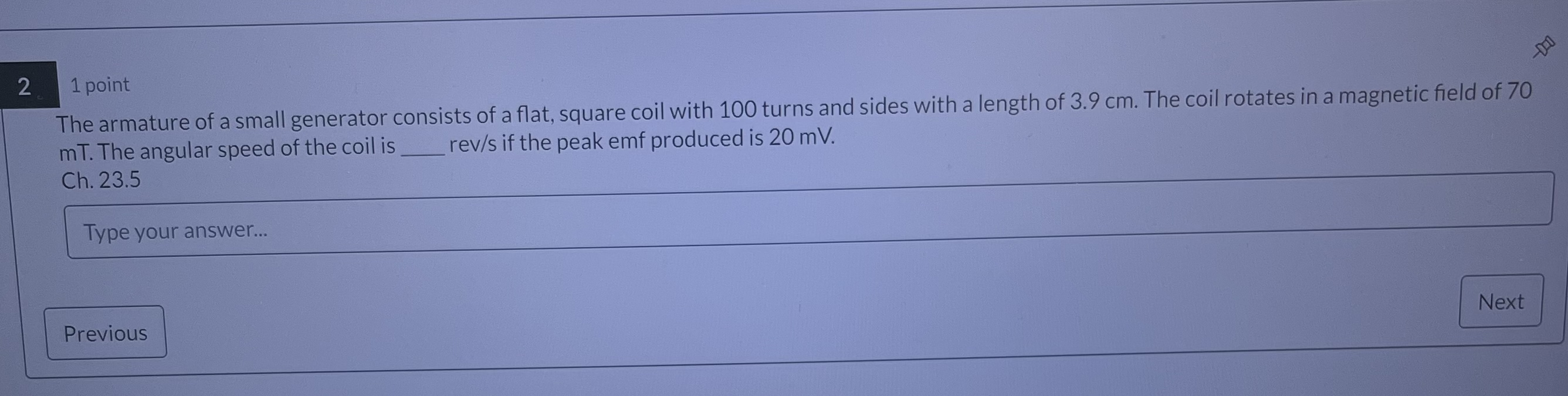 Solved The armature of a small generator consists of a flat, | Chegg.com