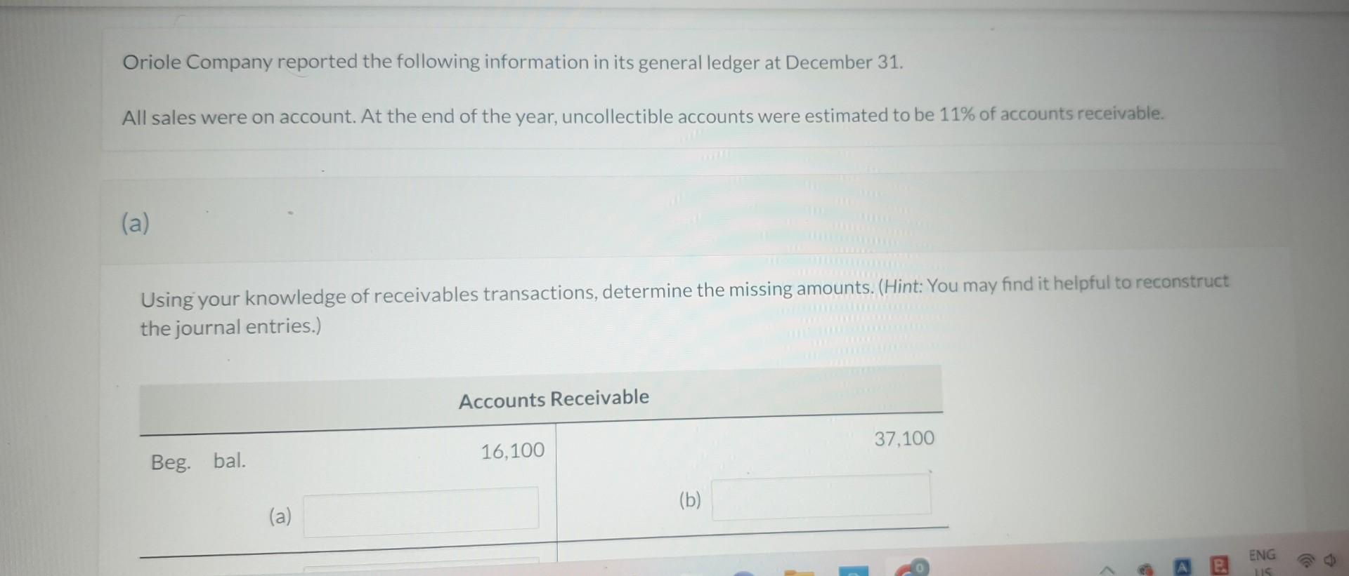 Solved Oriole Company reported the following information in | Chegg.com