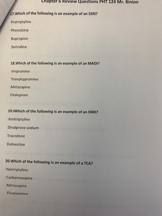 Solved Chapter 6 Review Questions PHT 124 Mr. Binion | Chegg.com