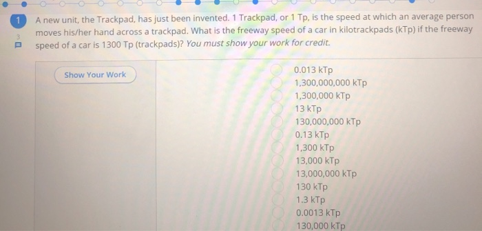 Solved 1 A new unit, the Trackpad, has just been invented. 1 | Chegg.com