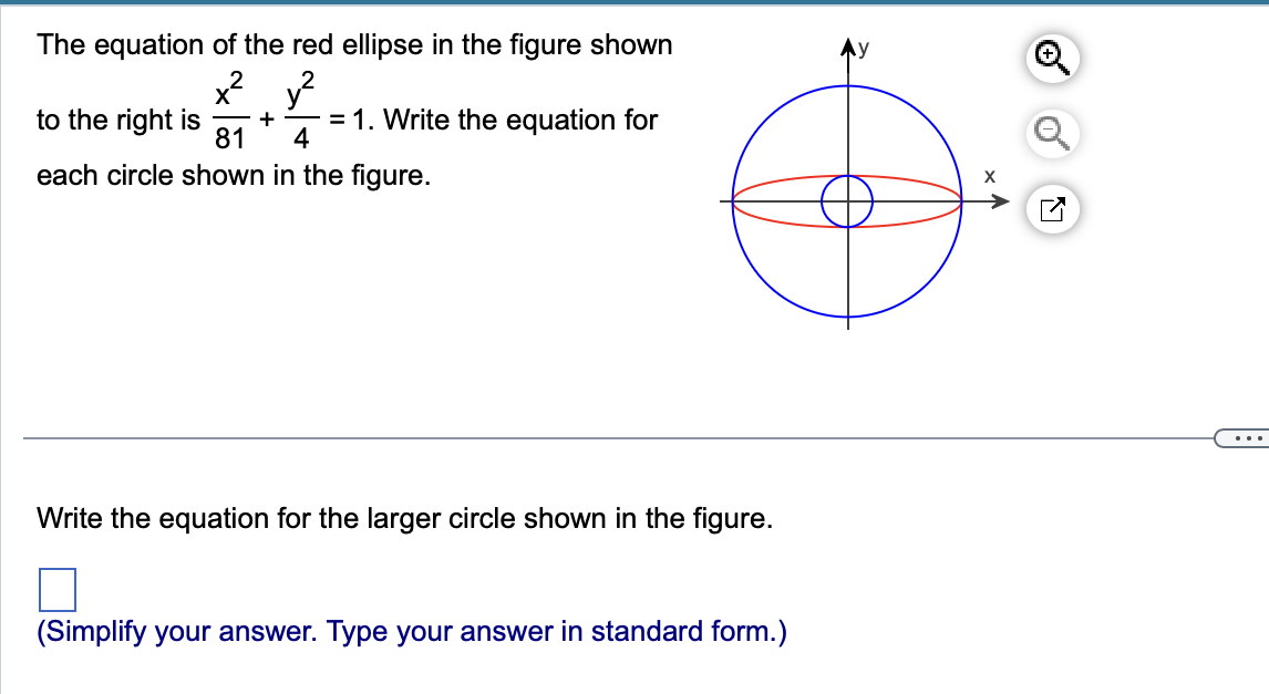 Solved The equation of the red ellipse in the figure shownto | Chegg.com